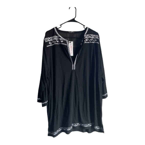 Urban Coco | Tops | Urban Coco Womens Size Xxl Black Embroidered Womens ...